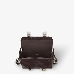Fendi Flow Small Brown Ostrich Leather Bag - [brown]